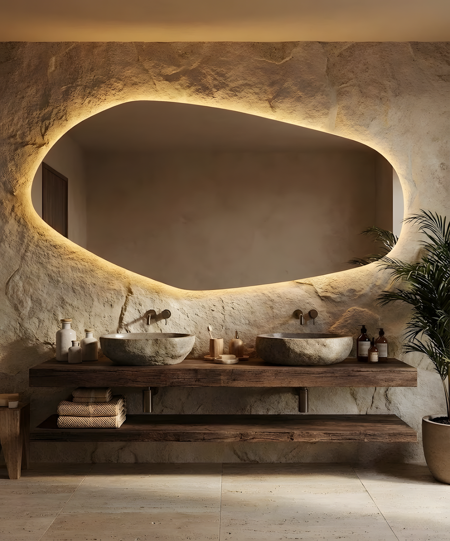 Amorphous Irregular LED Bathroom Vanity Mirror with Lights – NORTH ...