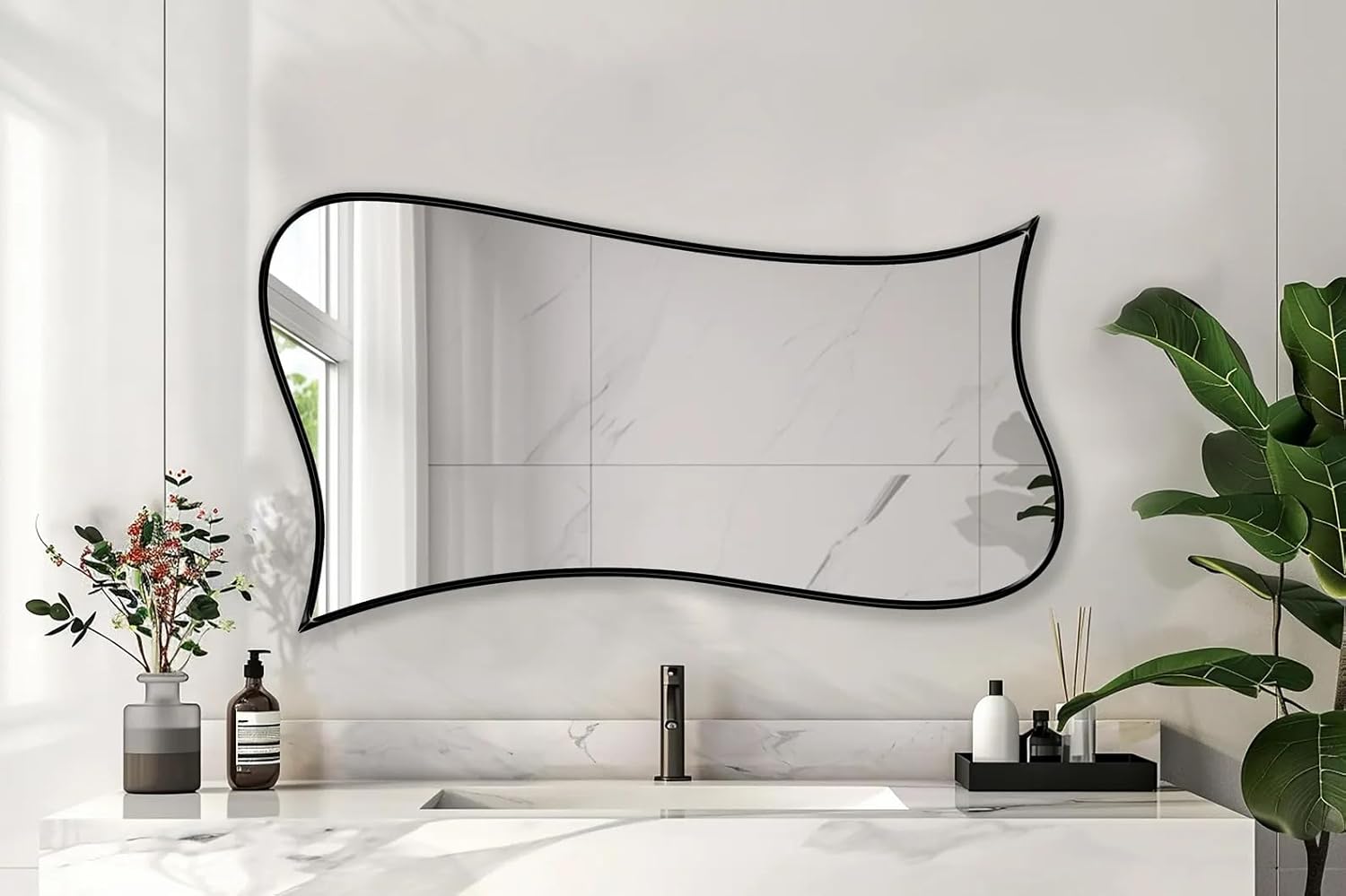 Warsaw Modern Wavy Bathroom Vanity Mirror – NORTH KAISER LLC